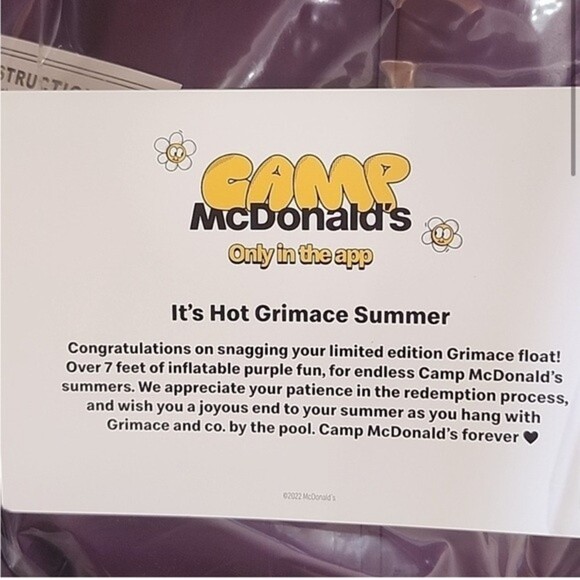 McDonald's | Other | Rare Mcdonalds Grimace Float | Poshmark